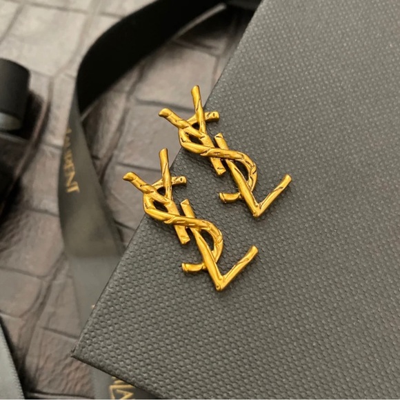 Yves Saint Laurent | Jewelry | Ysl Copy Bronze Earrings Pretty New And ...